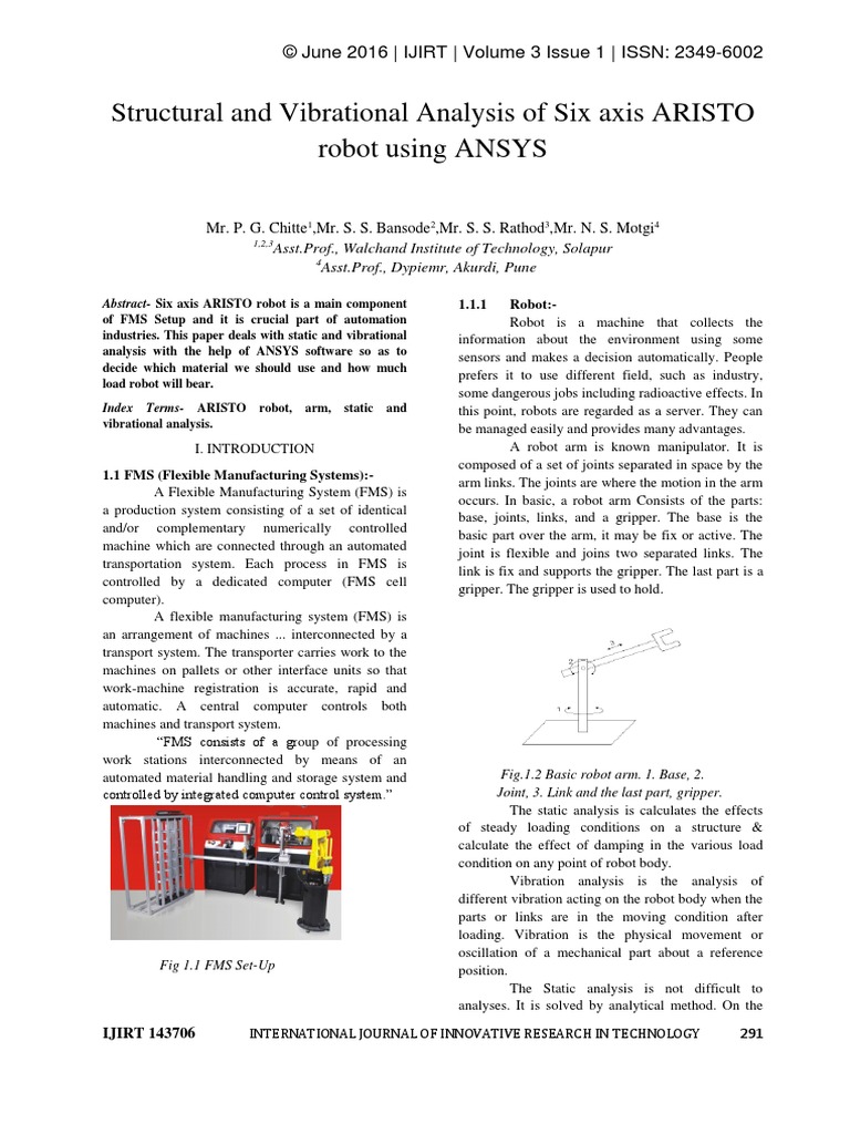 Structural and Vibrational Analysis of Six Axis ARISTO Robot Using ...
