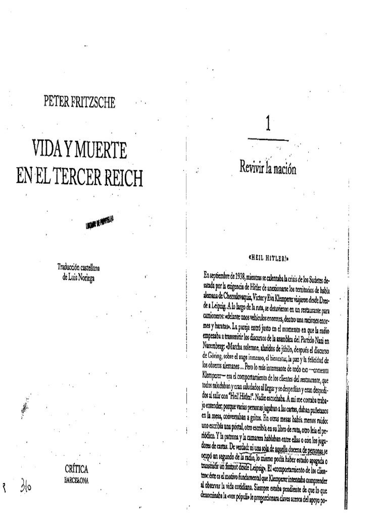 Peter Fritzsche - Vida y Muerte en El Tercer Reich | PDF