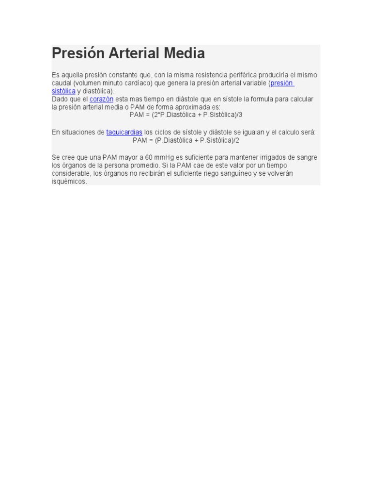 Fórmula para Calcular la PAM | PDF