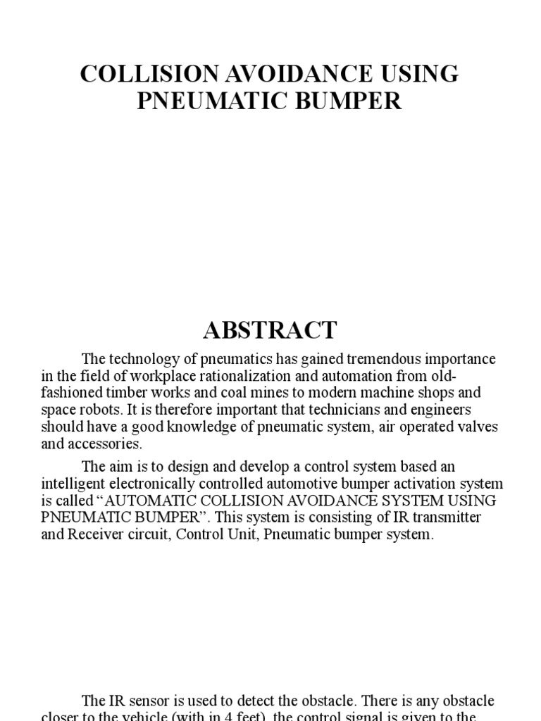 Pneumatic Bumper PPT 2 | PDF | Actuator | Infrared