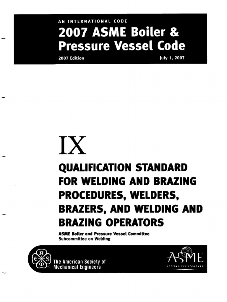 Asme Section IX 2007 | PDF