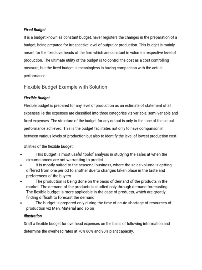 Flexible Budget Example With Solution | PDF | Budget | Demand