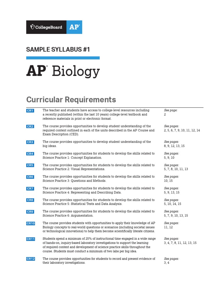 AP Biology Syllabus 2021 PDF | PDF | Gene | Gene Expression