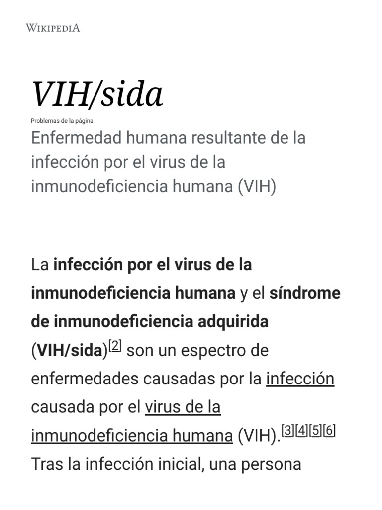 VIH - Sida - Wikipedia, La Enciclopedia Libre | PDF | VIH / SIDA | Virus