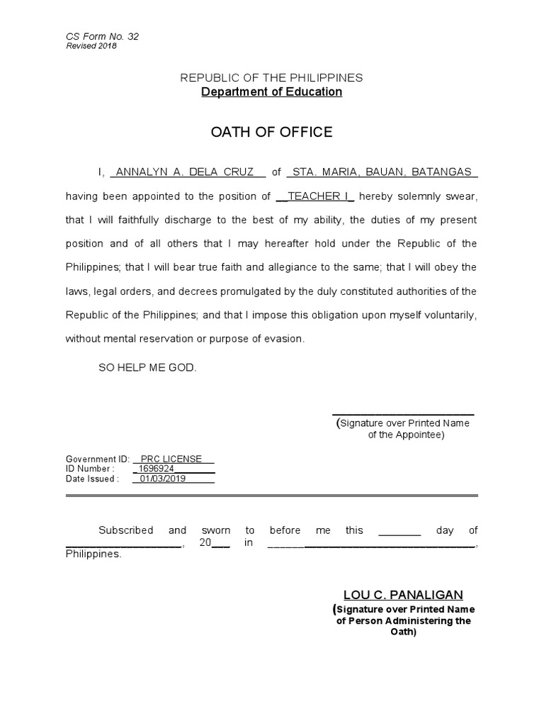 Oath of Office | PDF