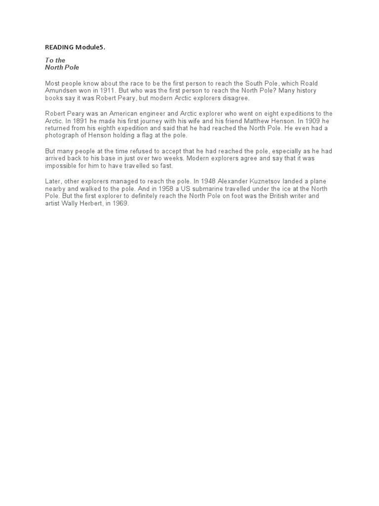 The Controversy Over Who Was the First to Reach the North Pole | PDF