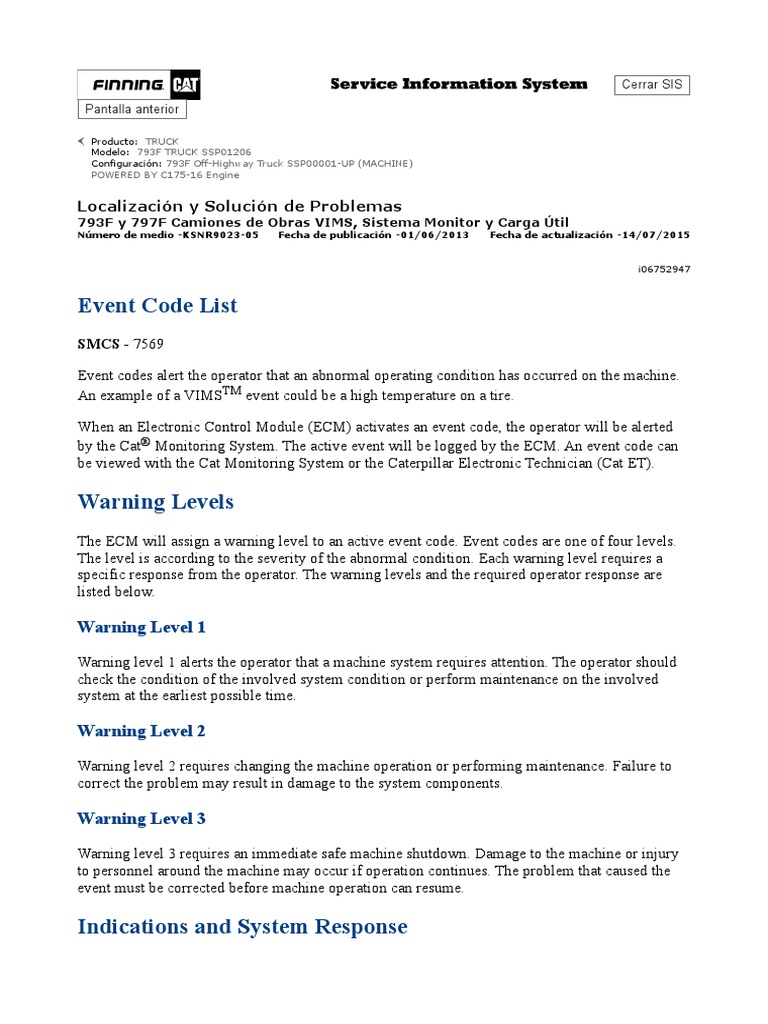 Event Code List: Warning Level 1 | PDF | Troubleshooting