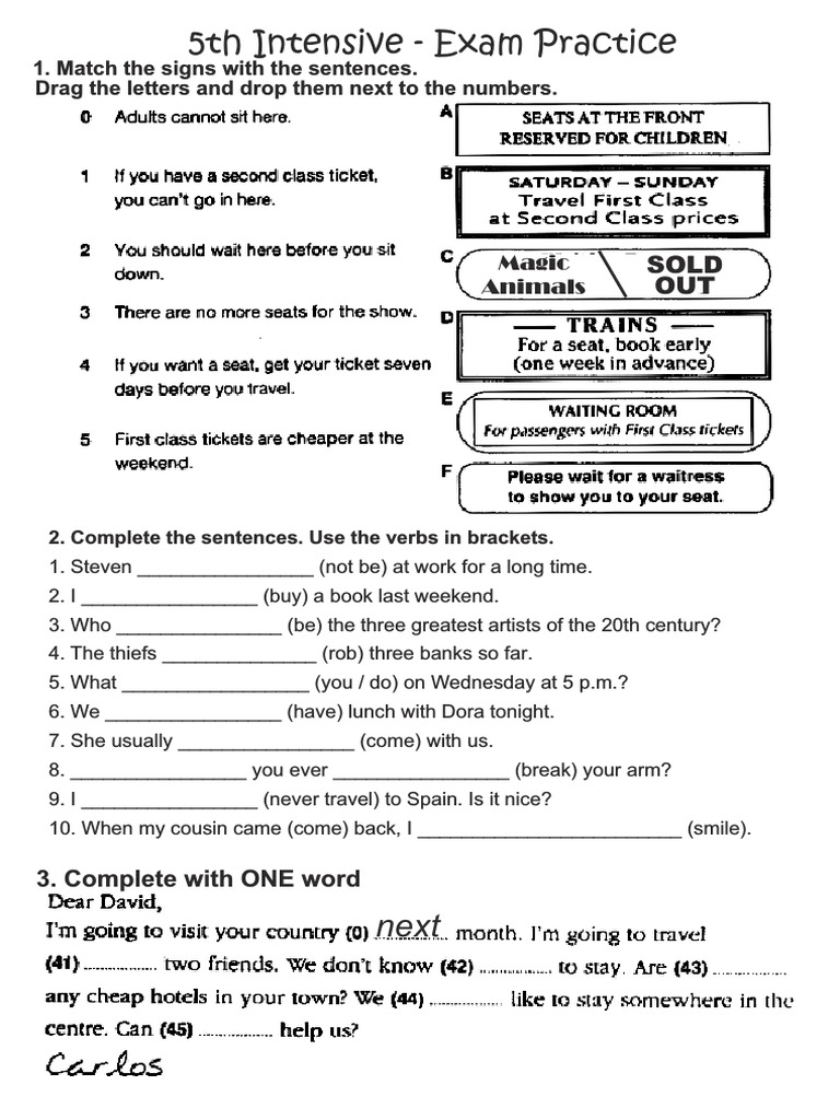Practice Exam Review: Grammar, Vocabulary, and Comprehension | PDF