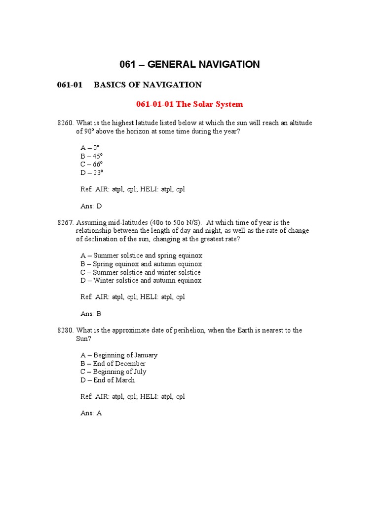 General Navigation Questions PDF | PDF
