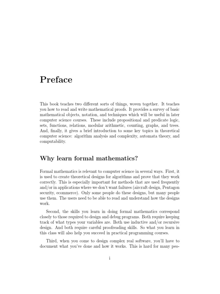 Preface: Why Learn Formal Mathematics? | PDF | Algorithms | Teaching ...