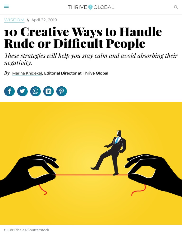 10 Ways To Deal With Difficult People PDF | PDF | Psychology ...