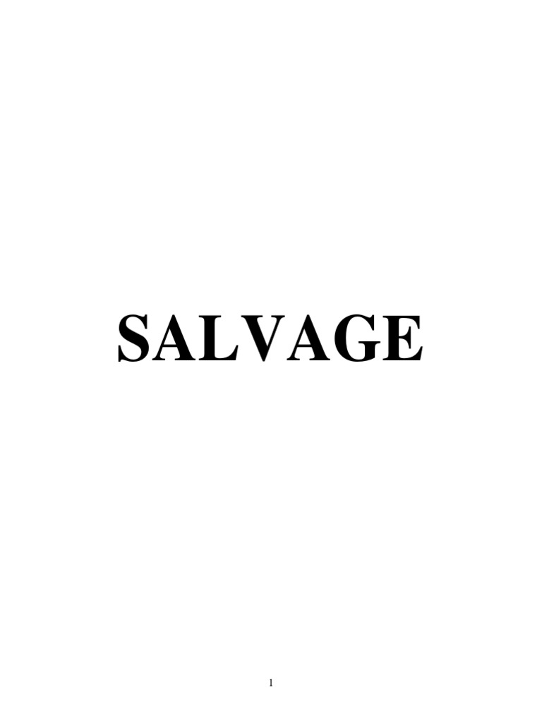 Salvage | PDF | Marine Salvage | Admiralty Law