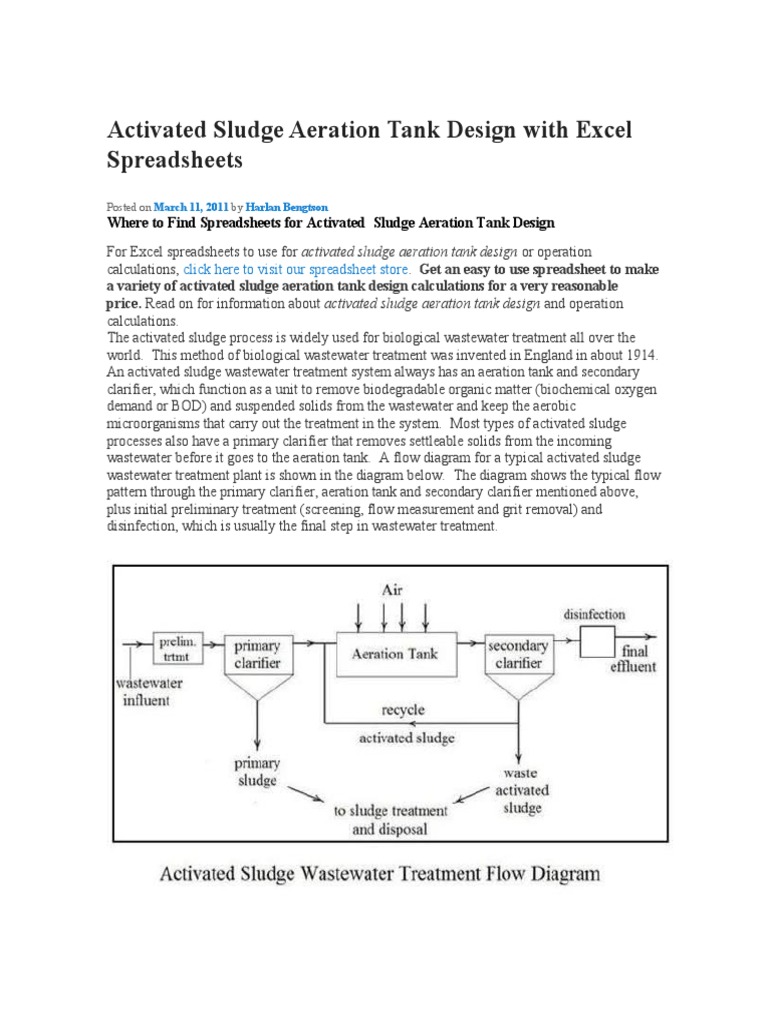 Aeration Tank Design Calculation