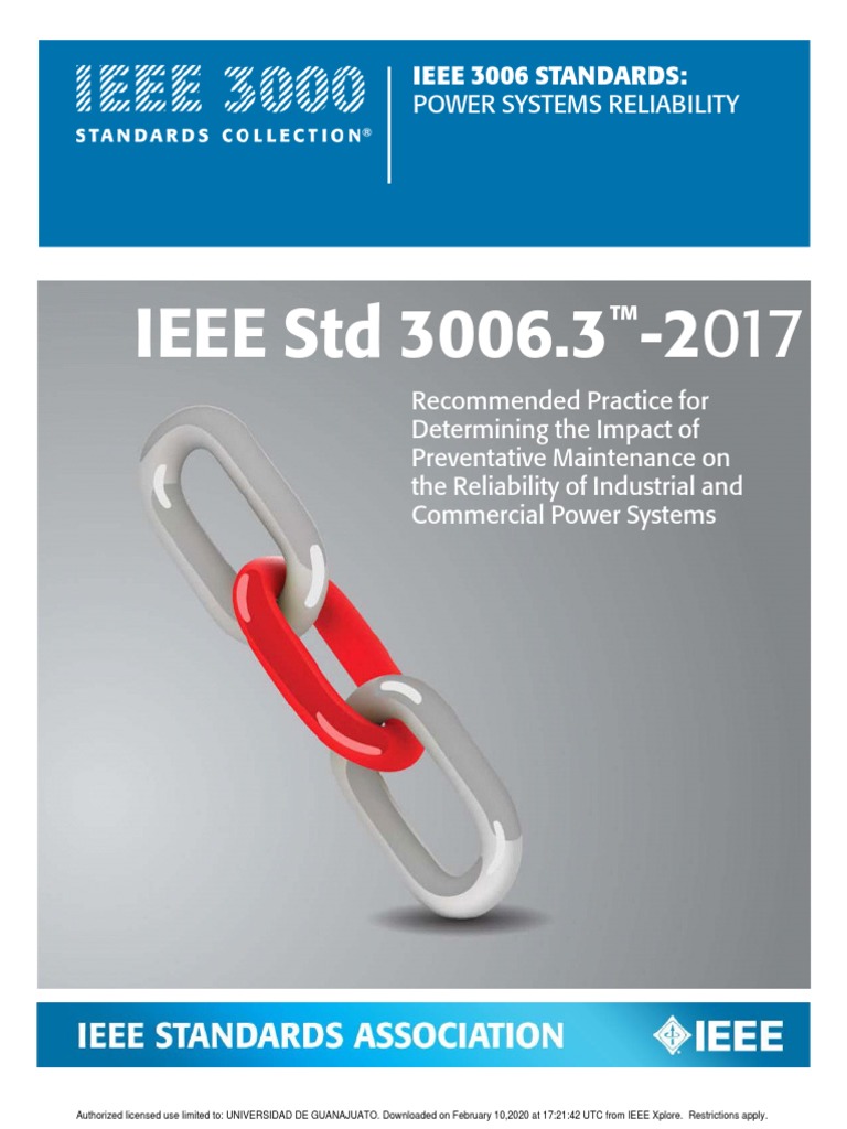 IEEE STD 3006.3 - 2017: Power Systems Reliability | PDF | Reliability ...