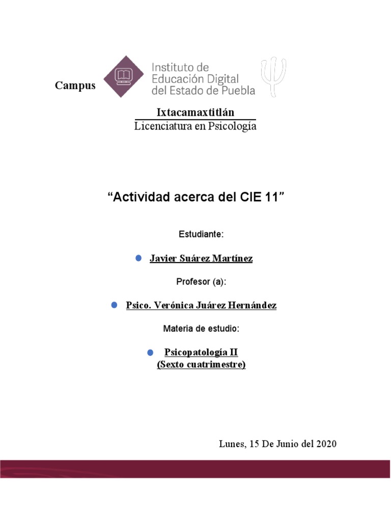 CIE 11 Caracteristicas | PDF | Clasificación estadística internacional de enfermedades y ...
