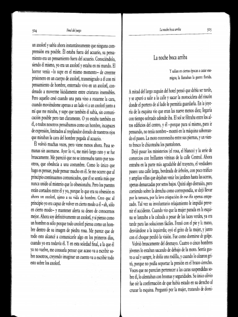 Cortazar - La Noche Boca Arriba | PDF