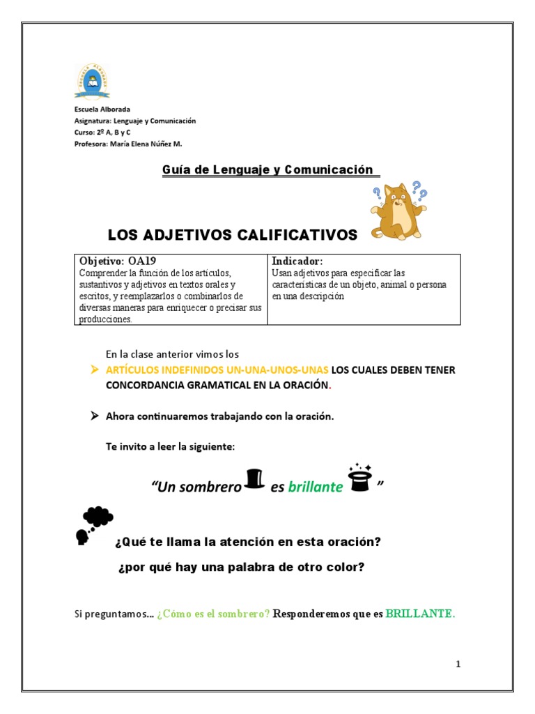 Adjetivos Calificativos para Niños | PDF | Adjetivo | Sustantivo