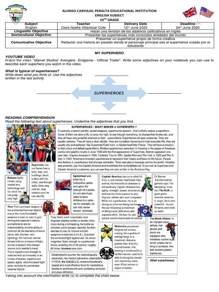 My Superhero Worksheet | PDF | Superheroes