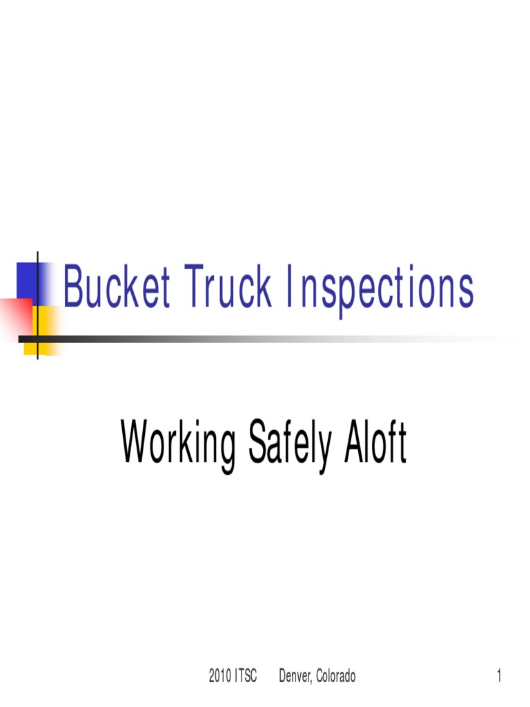 2010 - Bucket Truck Inspections | PDF | Truck | Manufactured Goods