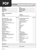 Excavator Daily Inspection Checklist | PDF | Wheeled Vehicles | Vehicles
