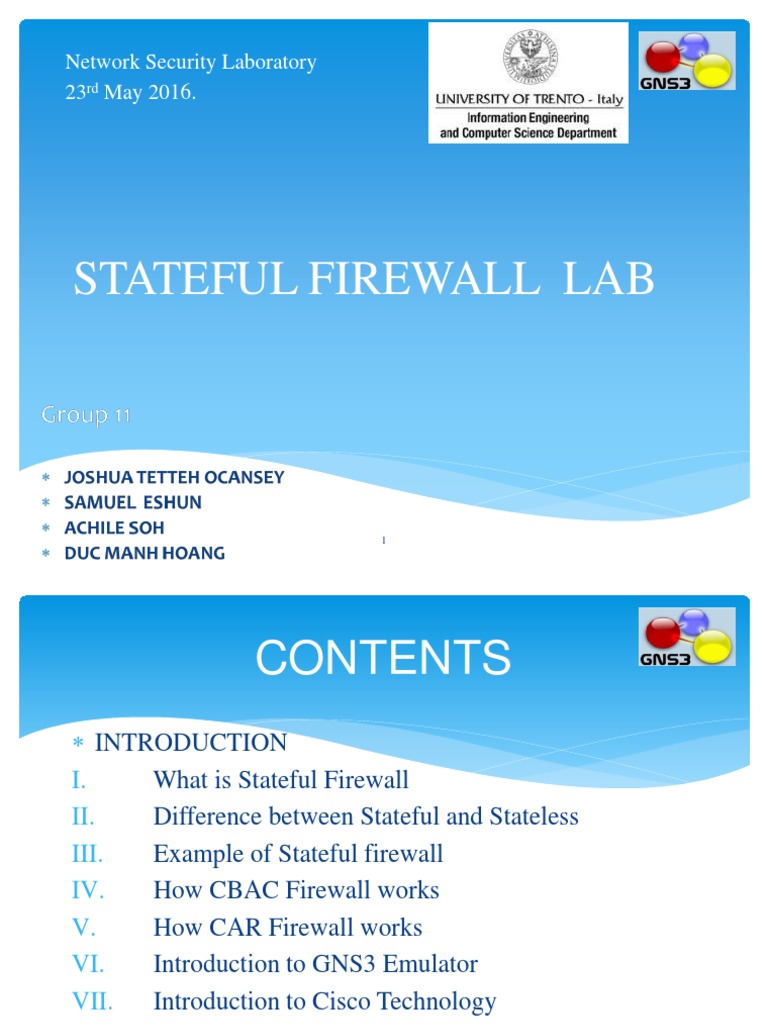 Stateful Firewall Lab: Network Security Laboratory 23 May 2016 | PDF ...