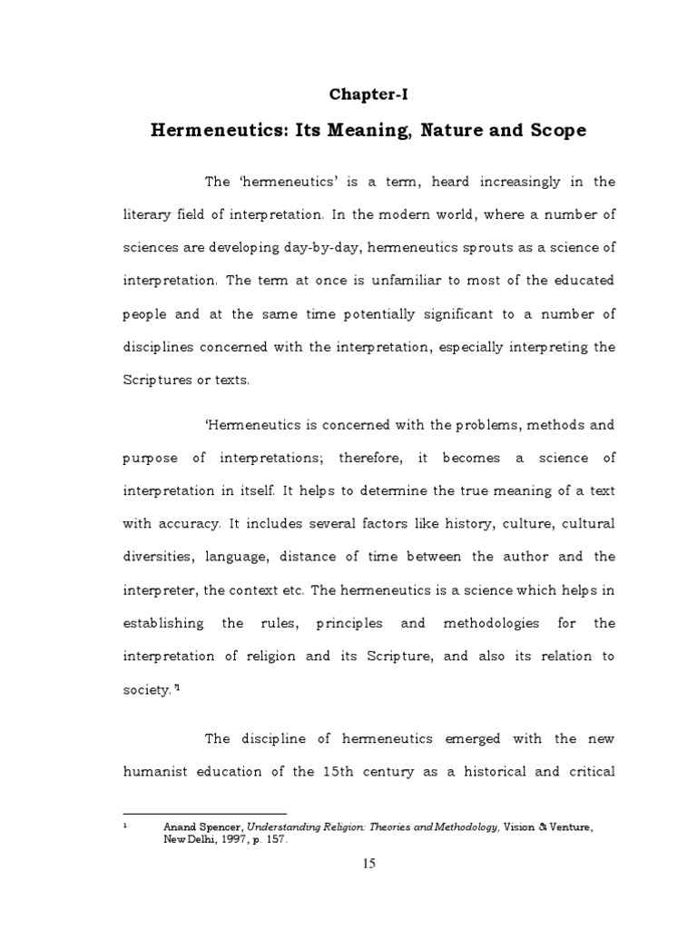 Hermeneutics: Meaning, Nature and Scope of Interpretation | PDF ...