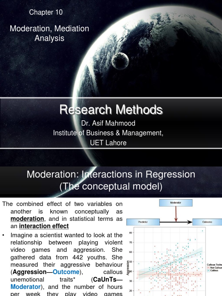 Research Methods: Moderation, Mediation Analysis | PDF | Regression Analysis | Psychology