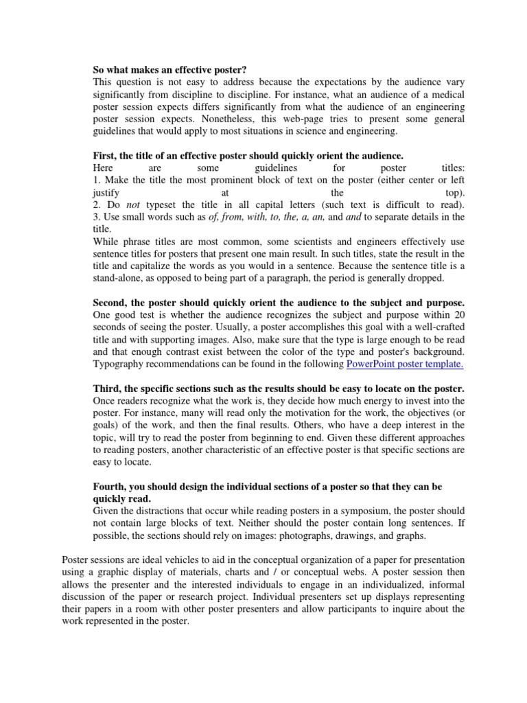 What Makes An Effective Poster | Download Free PDF | Poster | Page Layout