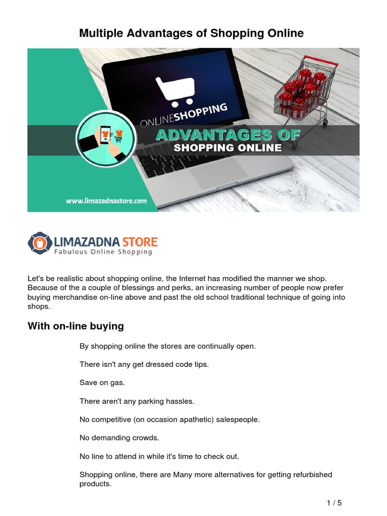 Multiple Advantages of Shopping Online | PDF | Online Shopping | Brick ...