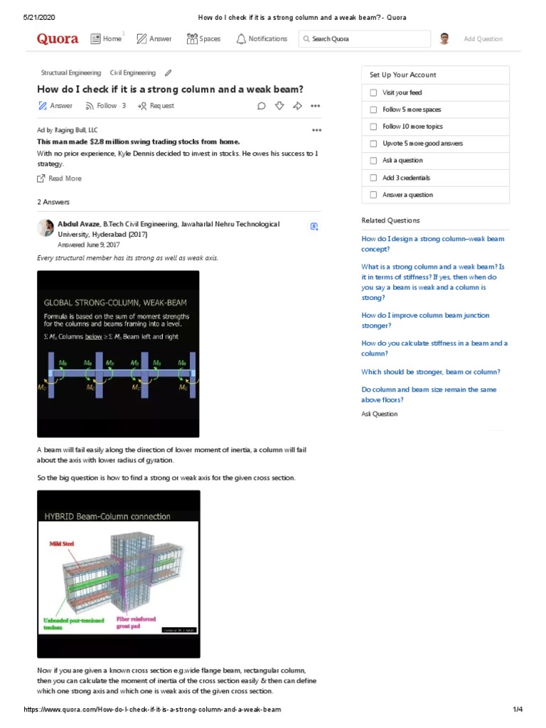 Column and Weak Beam | PDF | Beam (Structure) | Column