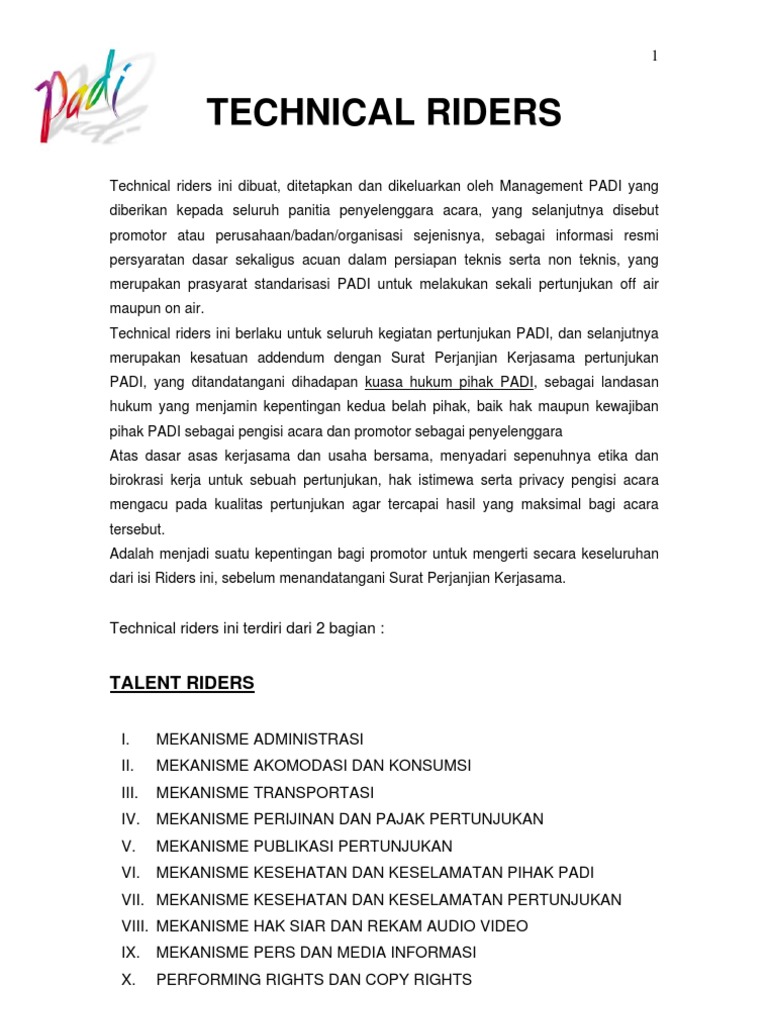 Riders Padi ID | PDF