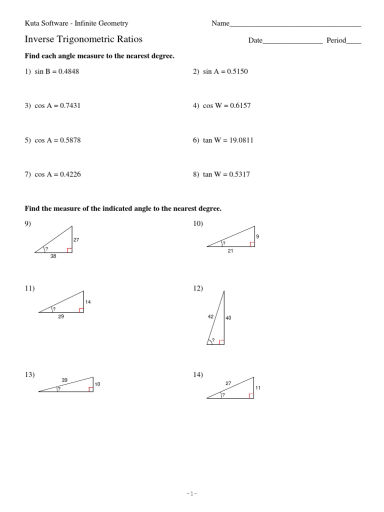 9-Inverse Trigonometric Ratios | PDF | Trigonometric Functions | Sine