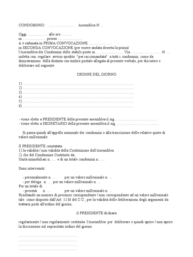 Verbale Di Assemblea | PDF Verbale Di Assemblea | PDF