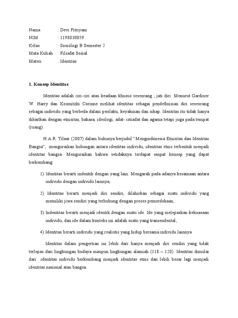 DEVI FITRIYANI - Identitas | PDF
