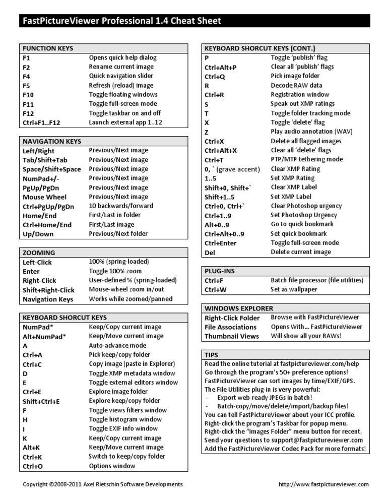 Fast Picture Viewer Cheatsheet | PDF | Microsoft Windows | Operating ...