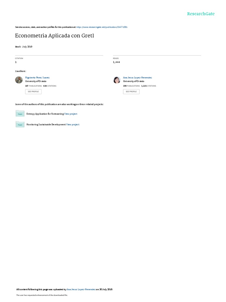 Econometria Aplicada Gretl PDF | PDF | Lenguaje de escritura | Archivo de computadora