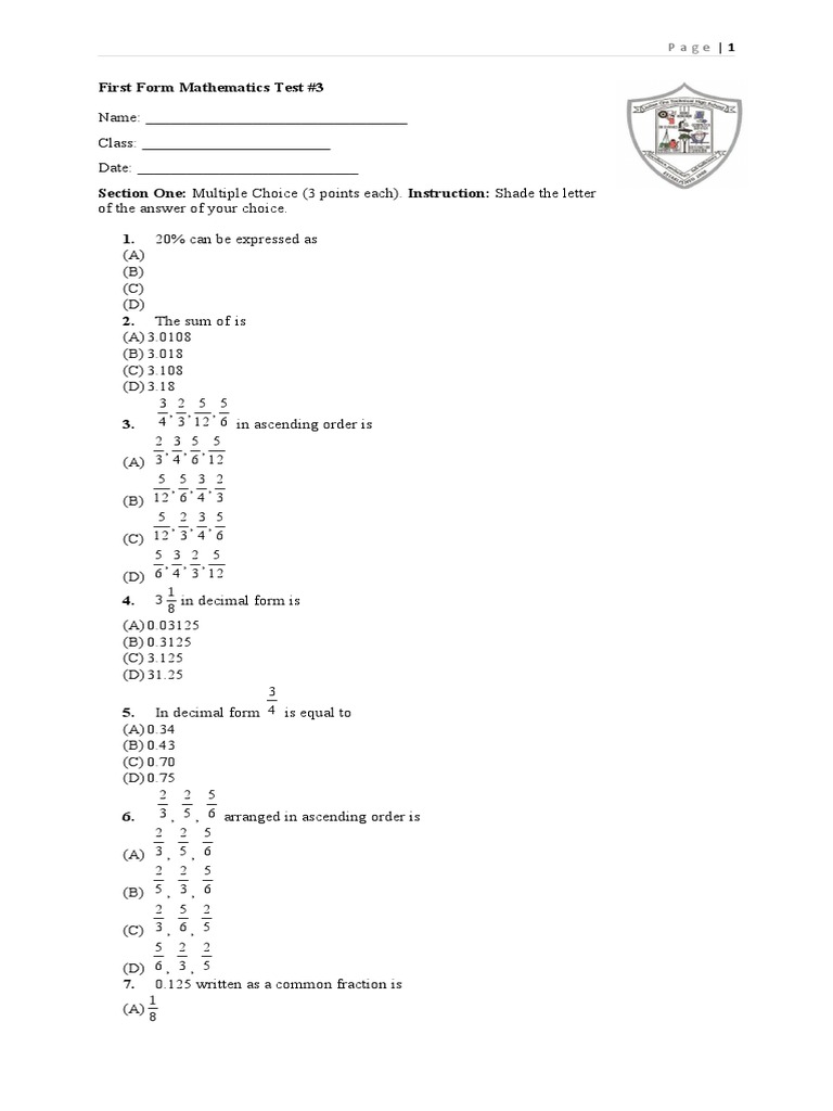 BODMAS Fraction Questions for Students | PDF | Fraction (Mathematics ...