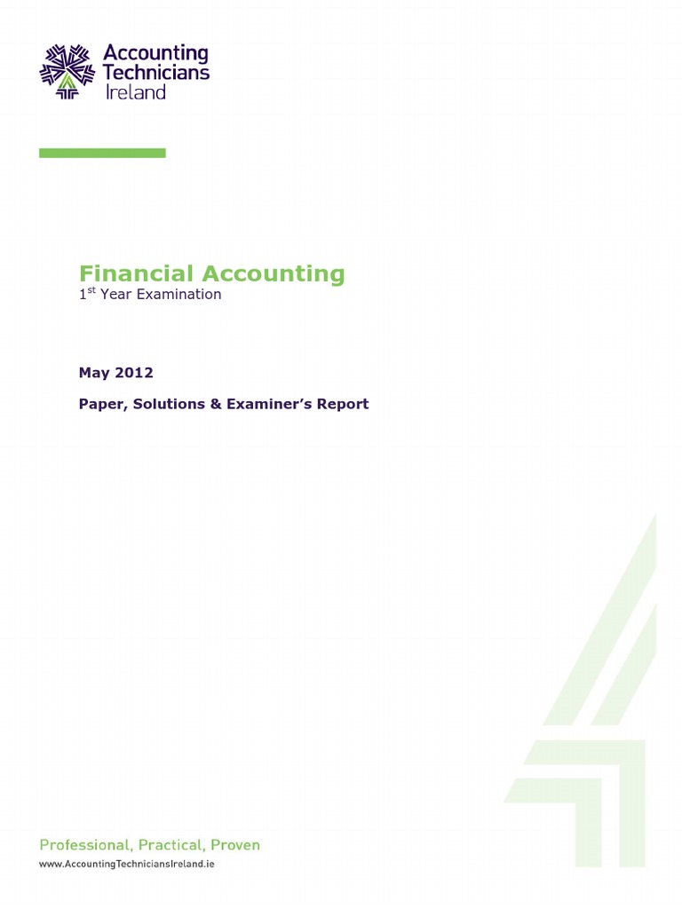 Financial Accounting 2012 Exam Paper | PDF | Debits And Credits ...
