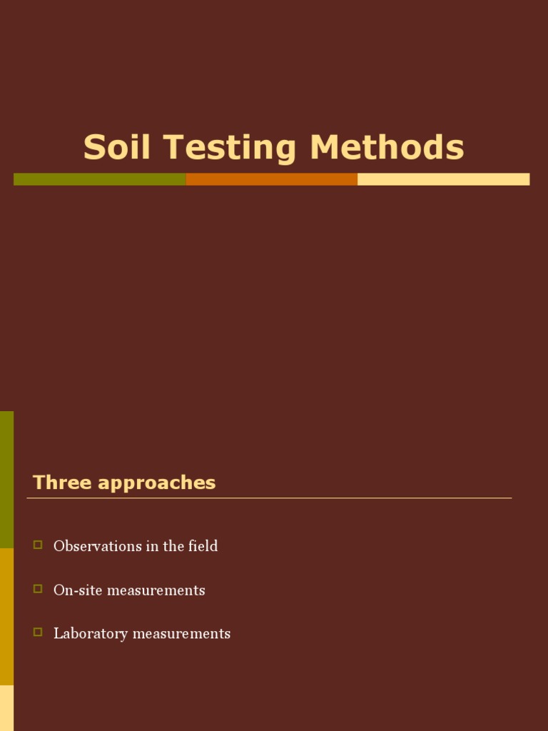 Soil Testing Methods | PDF | Soil | Sampling (Statistics)
