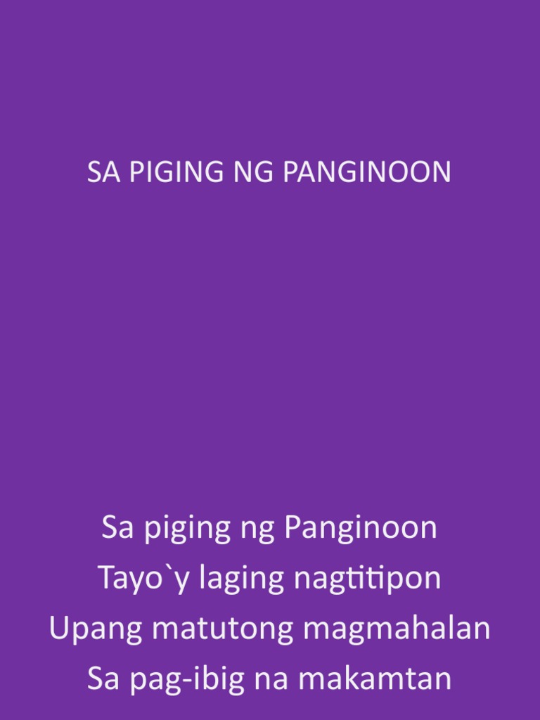 Sa Piging NG Panginoon | PDF