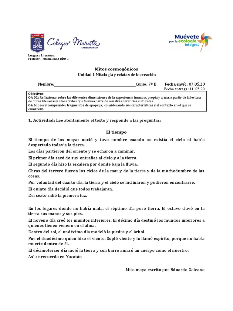 Breves Preguntas Mito Maya | PDF