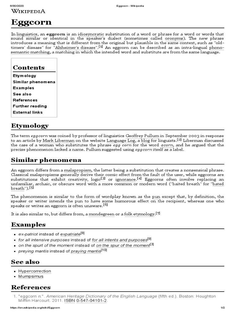 Eggcorn | Download Free PDF | Lexicography | Linguistics