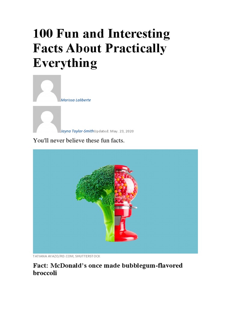 100 Fun and Amazing Facts | PDF | Mummy | Nature