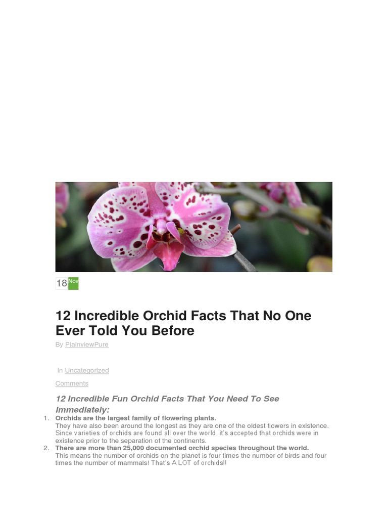 12 Incredible Orchid Facts That No One Ever Told You Before | PDF ...