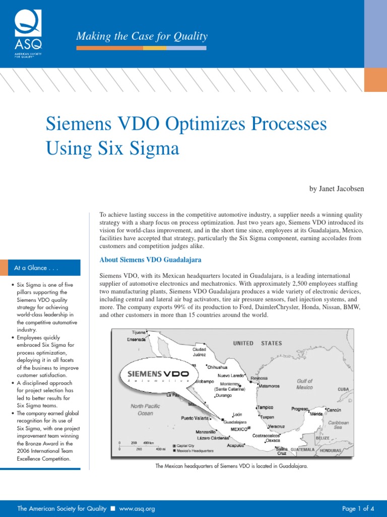 ASQ 23case-Study-Siemens-Vdo | PDF | Six Sigma | Business