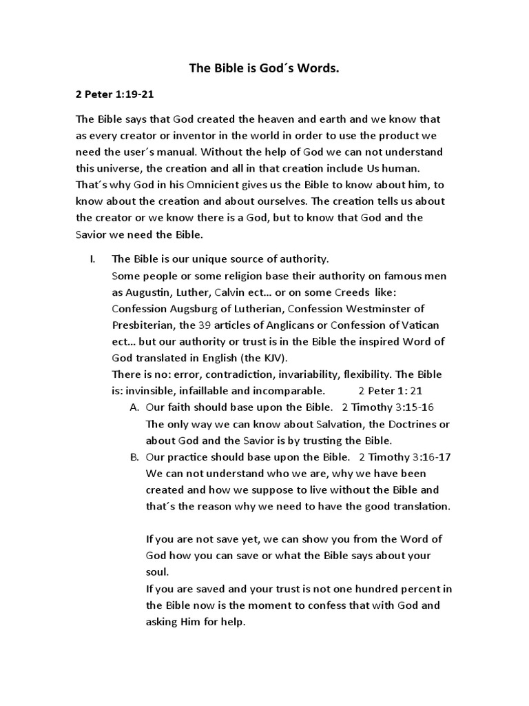 The Bible Is God Word | PDF