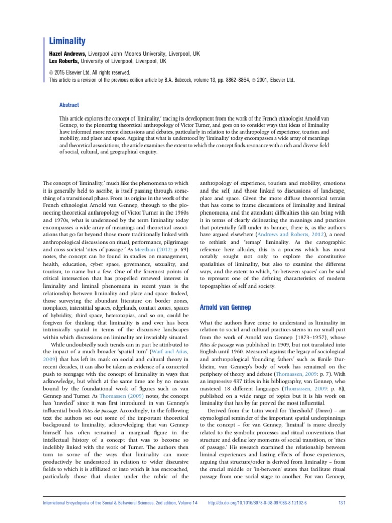 Liminality | PDF | Rituals