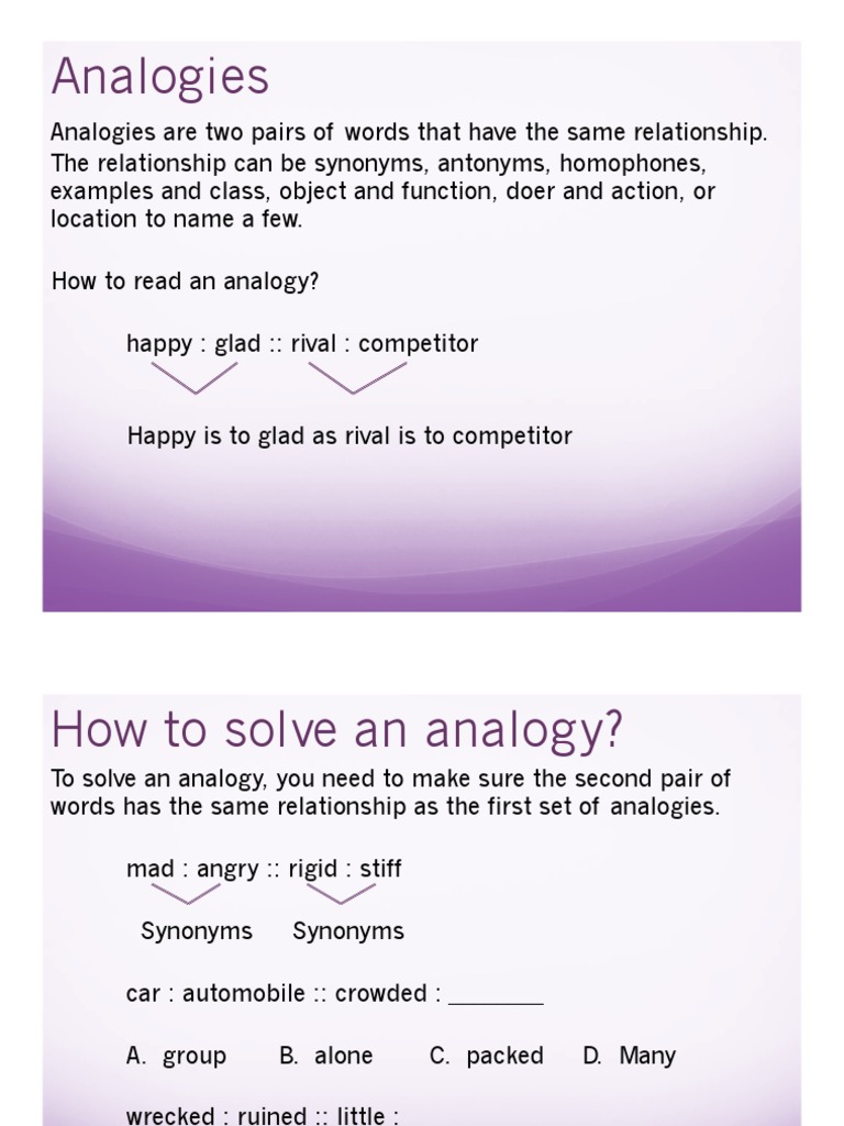 Analogies Guide | PDF | Lexical Semantics | Lexicology
