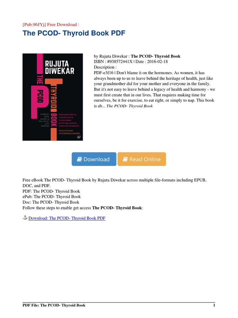 The Pcod-Thyroid Book PDF: (Pub.96Jyj) | PDF