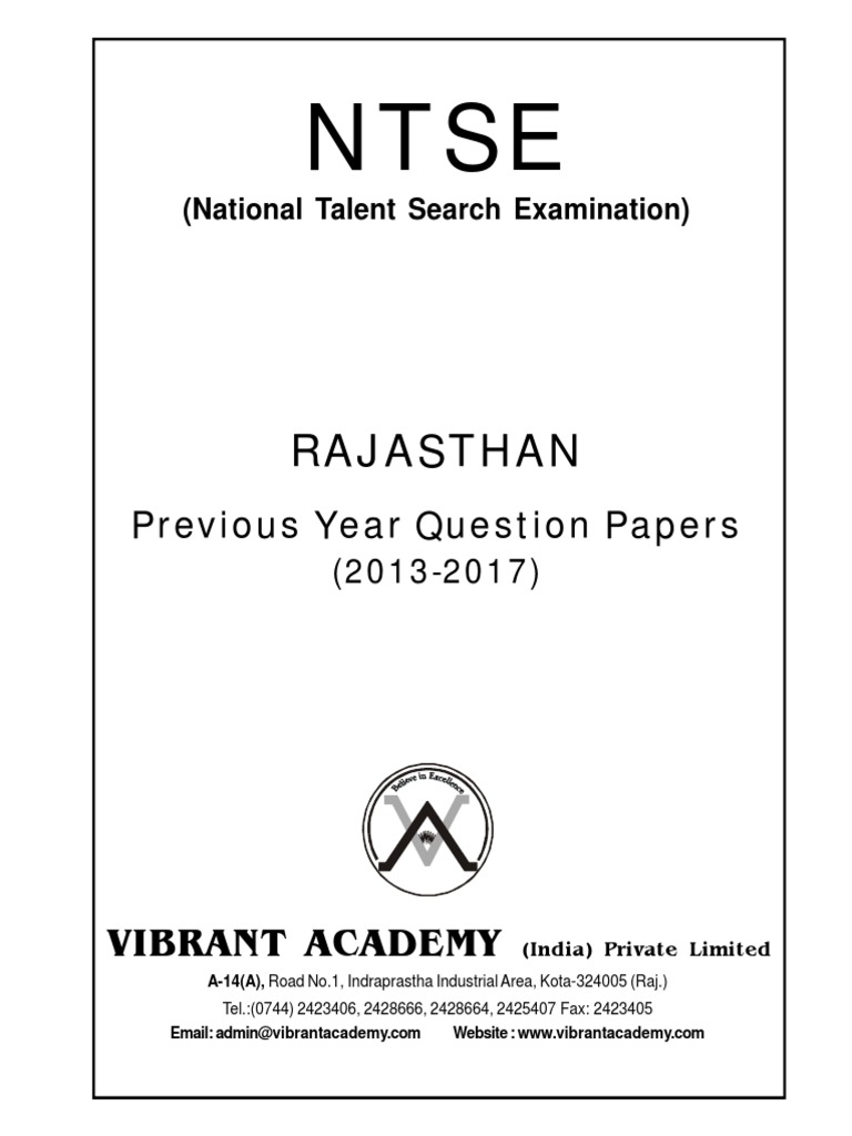 NTSE Previous Year Papers PDF | PDF | Volt | Ammonium